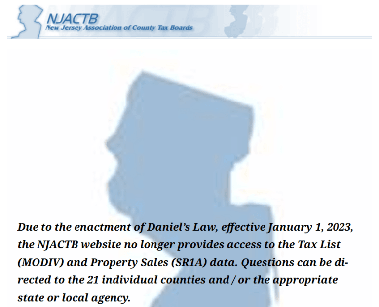 NJ Property Tax Records and MODIV: Where Did the Data Go?